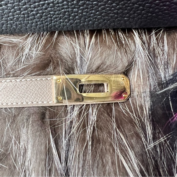 Khaki Epsom Leather Lock Belt with Gold hardware Adjustable fits size ...